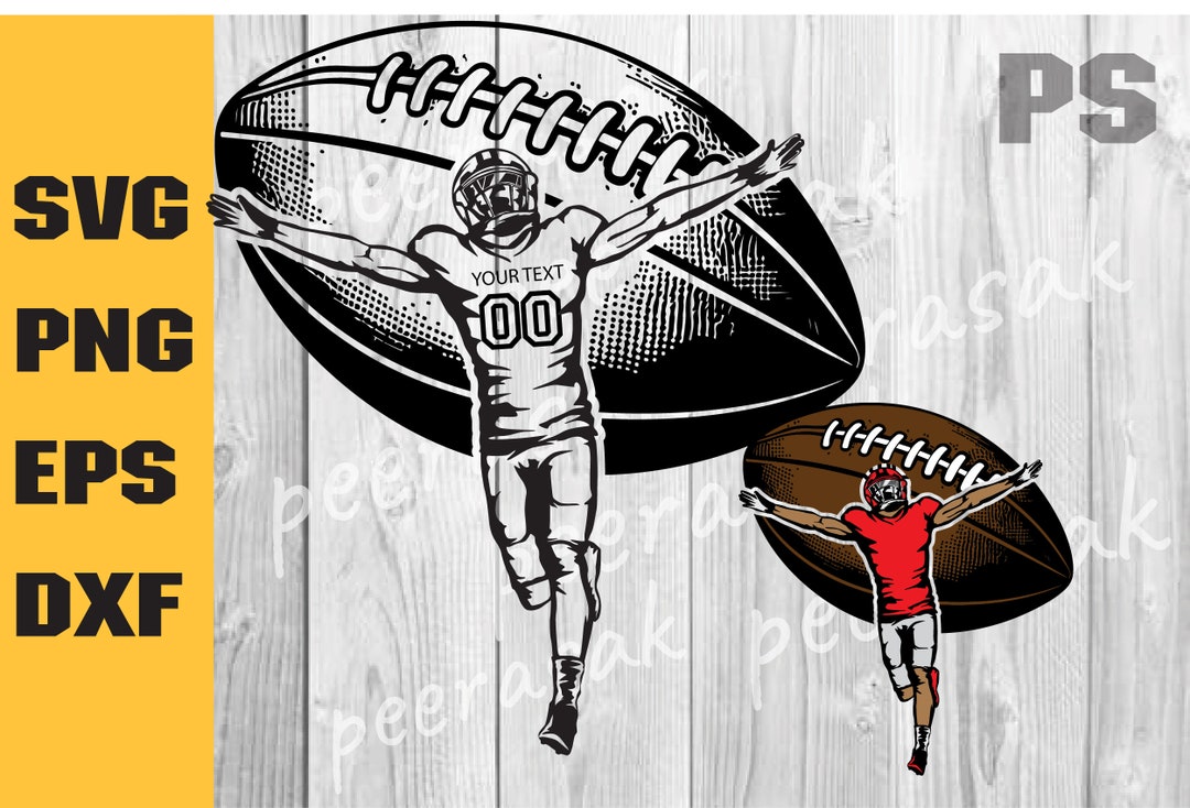 Football Player SVG, Football SVG, Colored Layers, Football Team ...