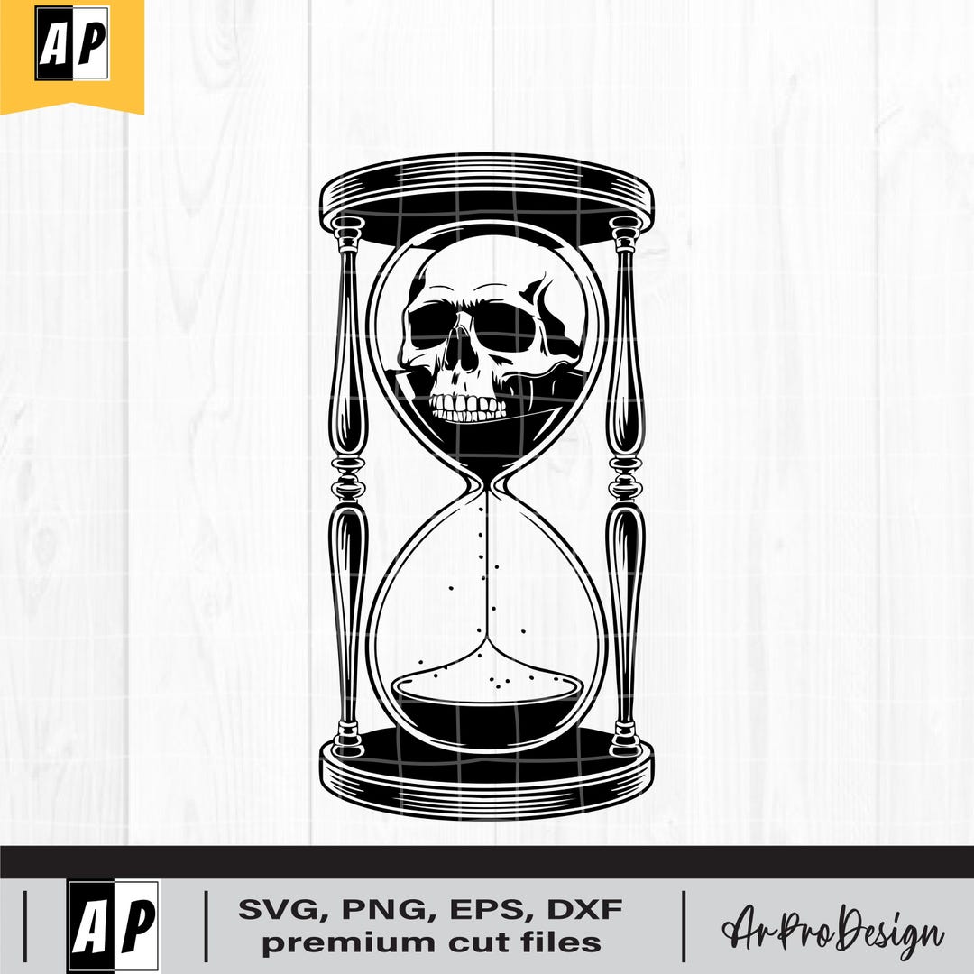 Skull Hourglass Svg, Skull Svg, Hourglass Svg, Skull in Hourglass Svg ...