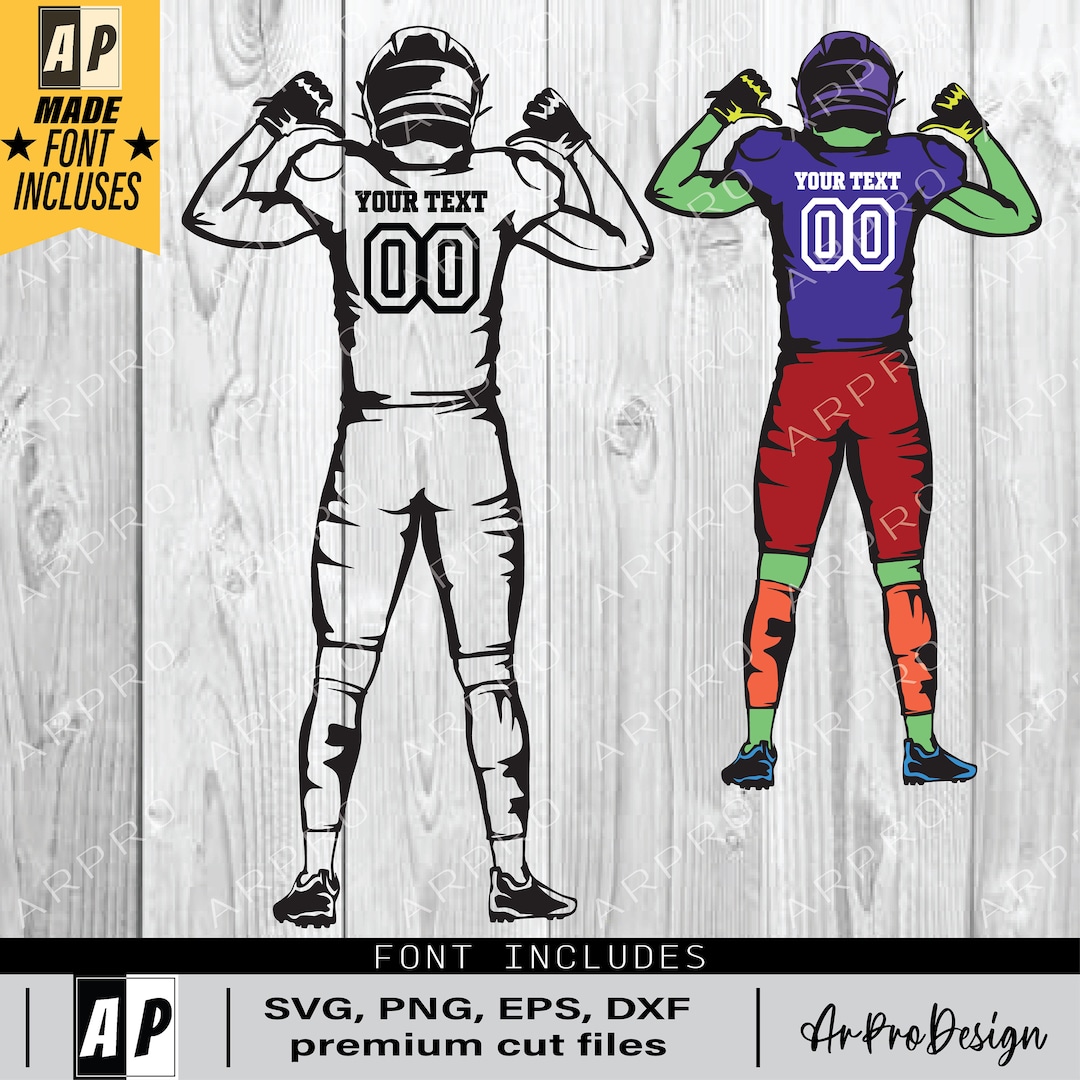 Customizable Football Player SVG | Scalable Vector Graphics for Cricut ...