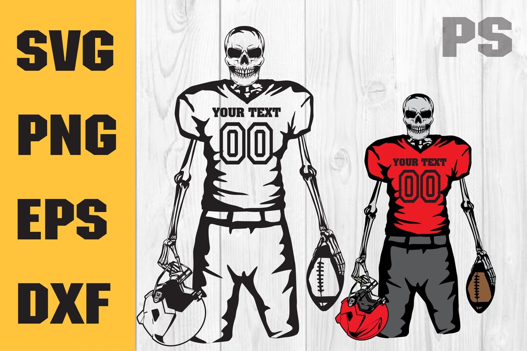 Skeleton Football Player SVG, Football SVG, Skull Sport, Football Shirt ...
