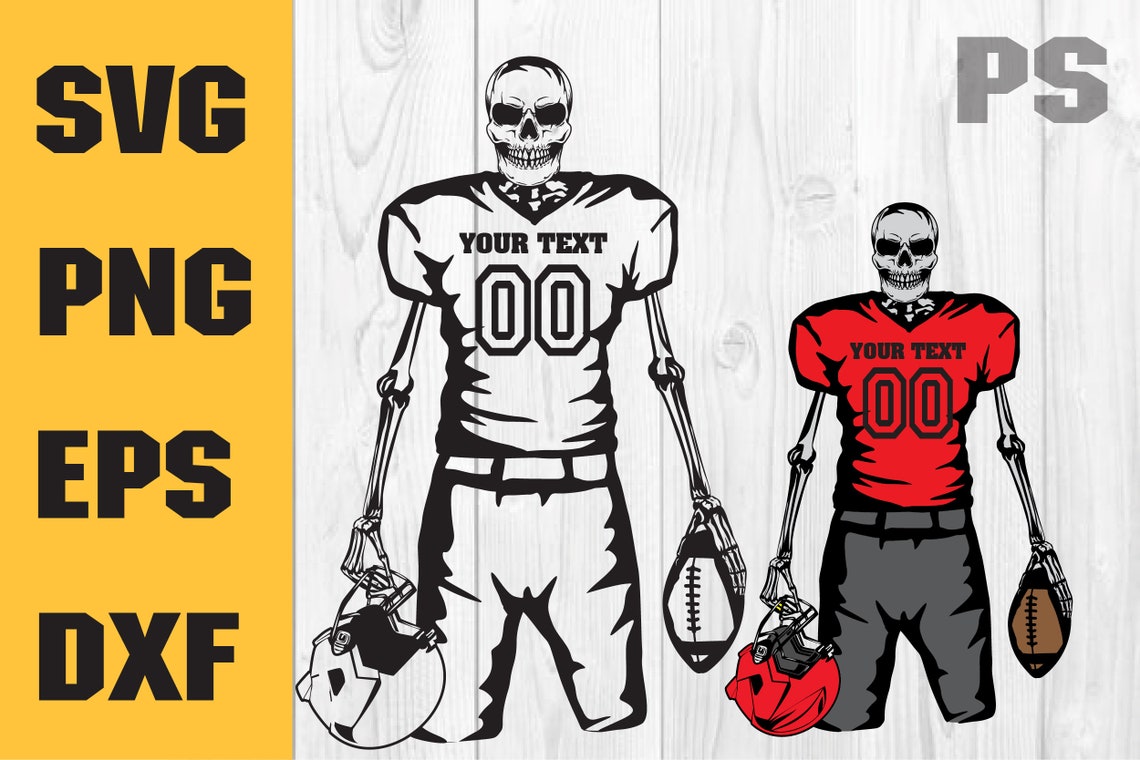 Skeleton Football Player SVG, Football SVG, Skull Sport, Football Shirt ...