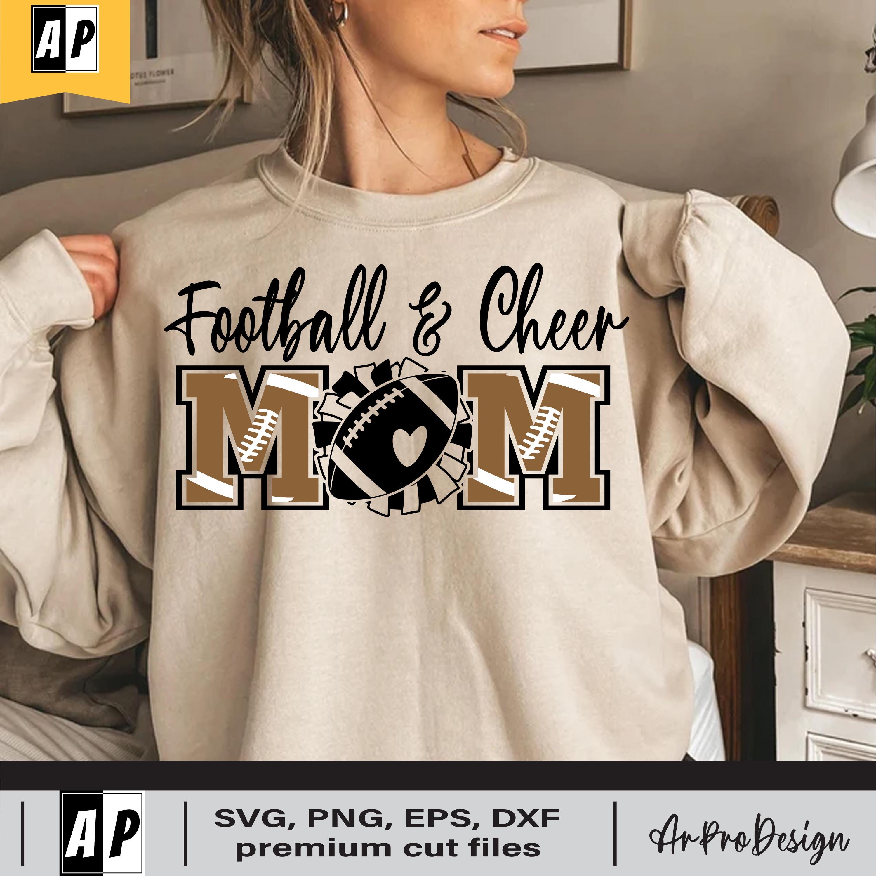 Football and Cheer Mom Svg, Football Mom Svg, Football Mama Svg, Cheer ...
