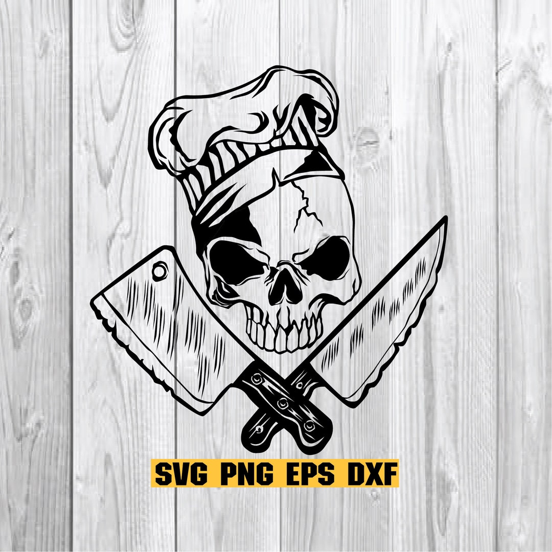 Skull Chef Svg File, Master Chef Svg, Kitchen Svg, Chef Shirt, Grill ...