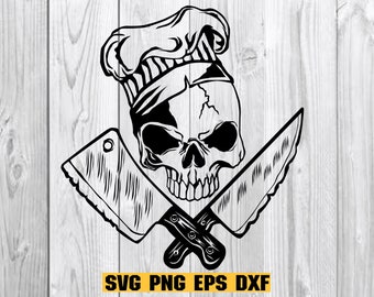 Skull Chef Svg File Master Chef Svg Chef Clipart Chef - Etsy Canada