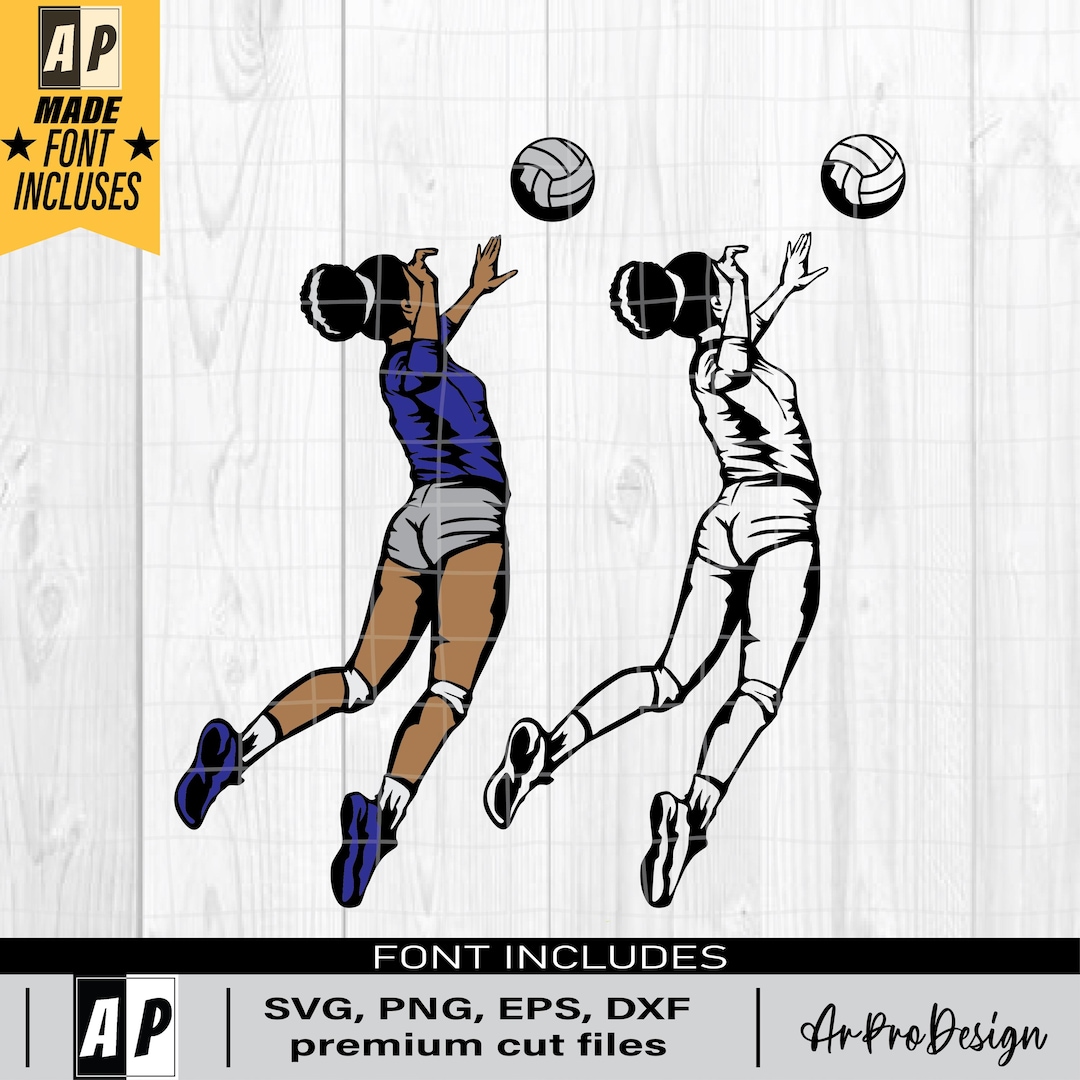 Volleyball Svg, Girls Volleyball Player Svg, Colored Layers, Volleyball ...