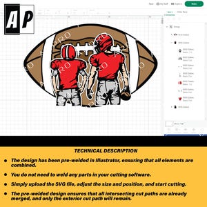 Two Football Players Svg, Personalized Name, Football Name Svg ...