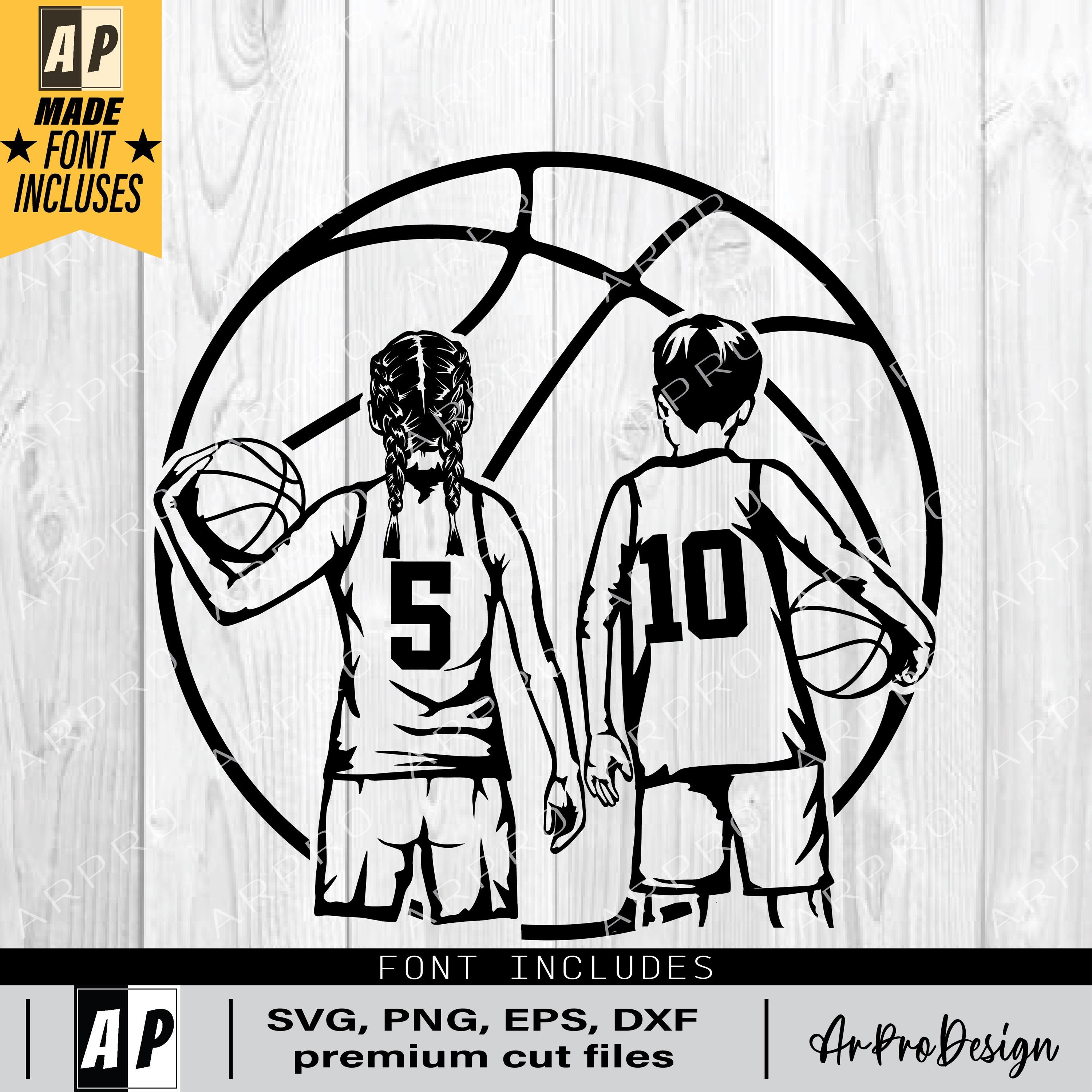 Basketball Girl & Boy SVG, Basketball Player Svg, Basketball Dad ...