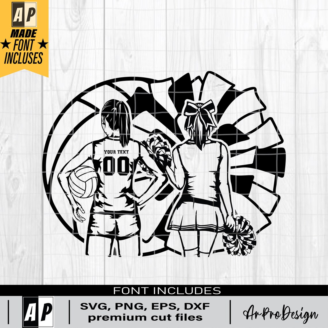 Volleyball & Cheerleader Svg Png, Volleyball Svg, Cheerleader Svg ...
