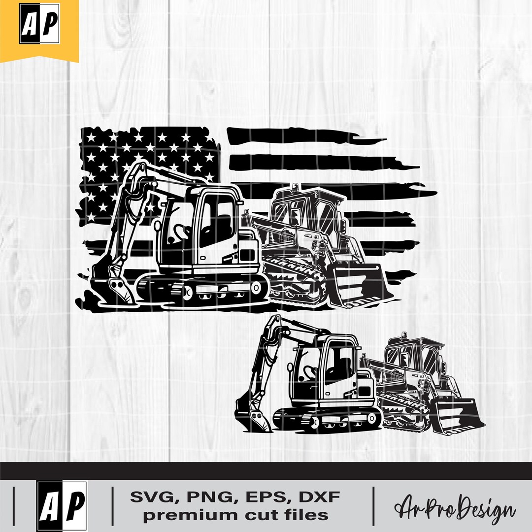 US Dozer and Mini Excavator Svg, Skid Steer SVG, Wheel Loader Svg, Skid ...