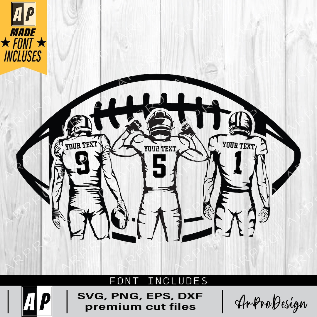 Football Svg Png, Three Football Players Svg, Football Team Svg ...