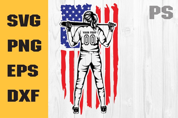 US Softball Player Svg Softball Cut File Png Vector Sports - Etsy