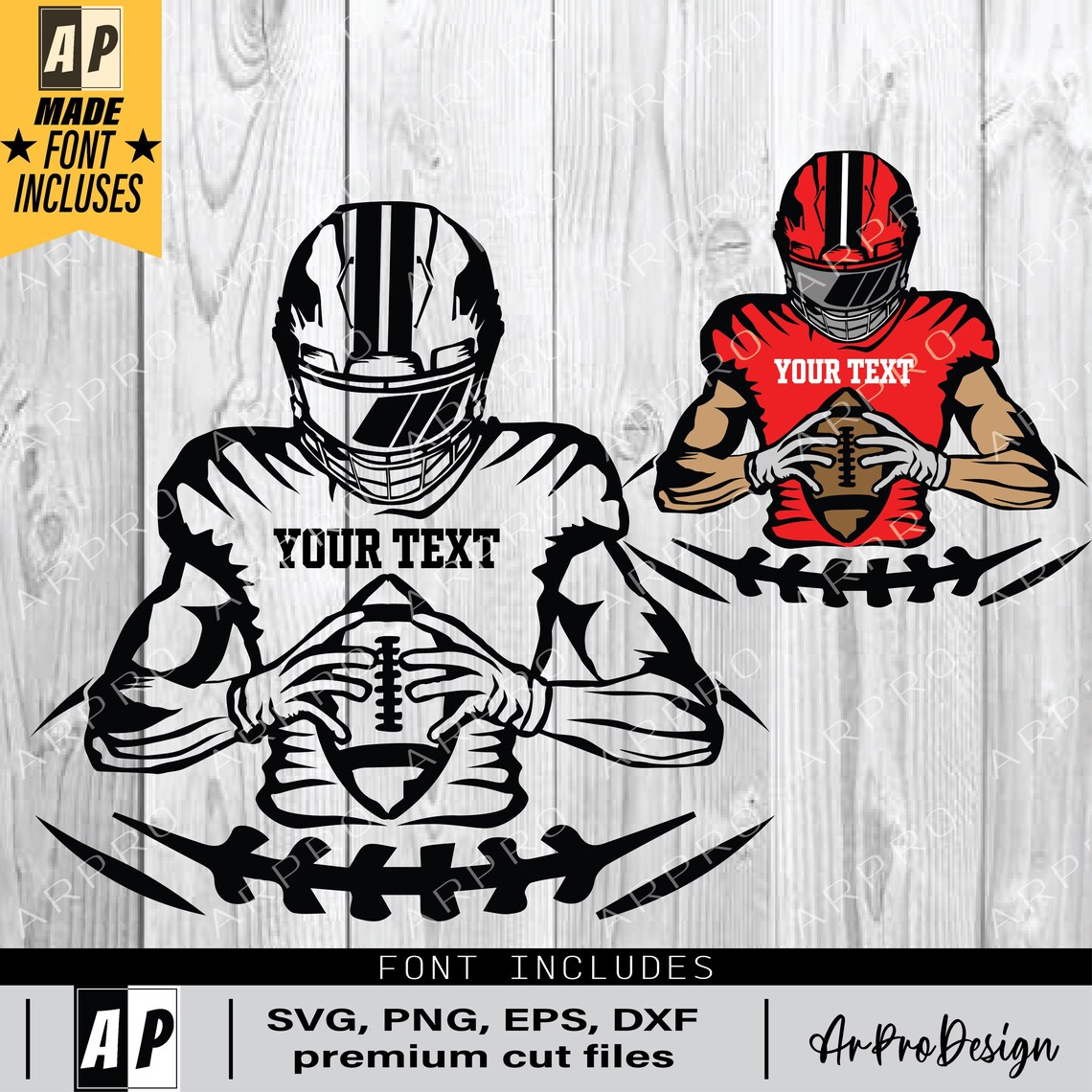 Football Svg,american Football Player Svg, Colored Layers, Football ...