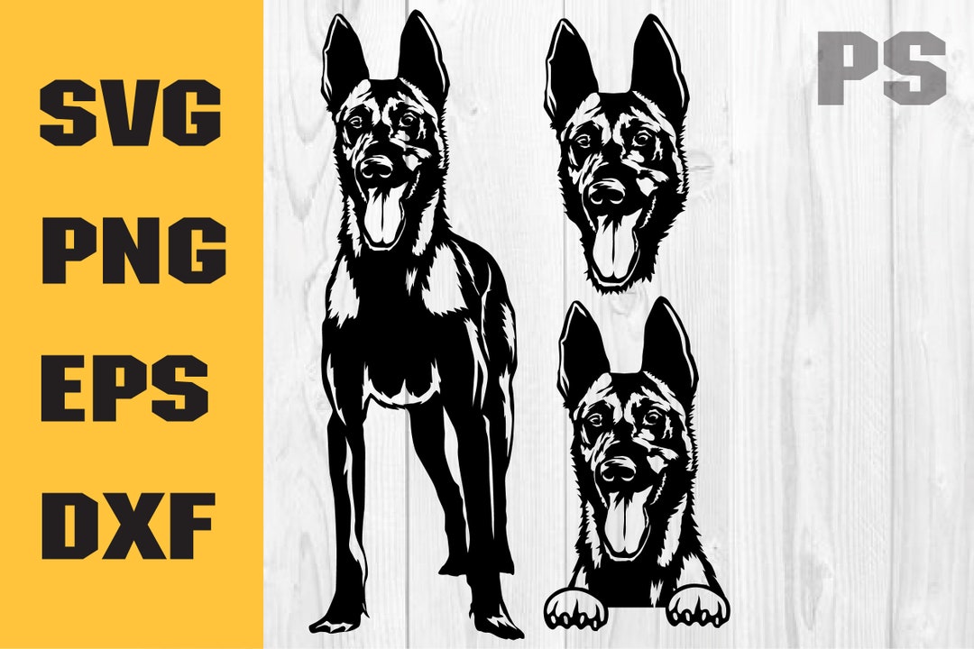 Belgian Malinois Svg, Dog Svg File for Cricut, Funny Face, Breed Vector ...