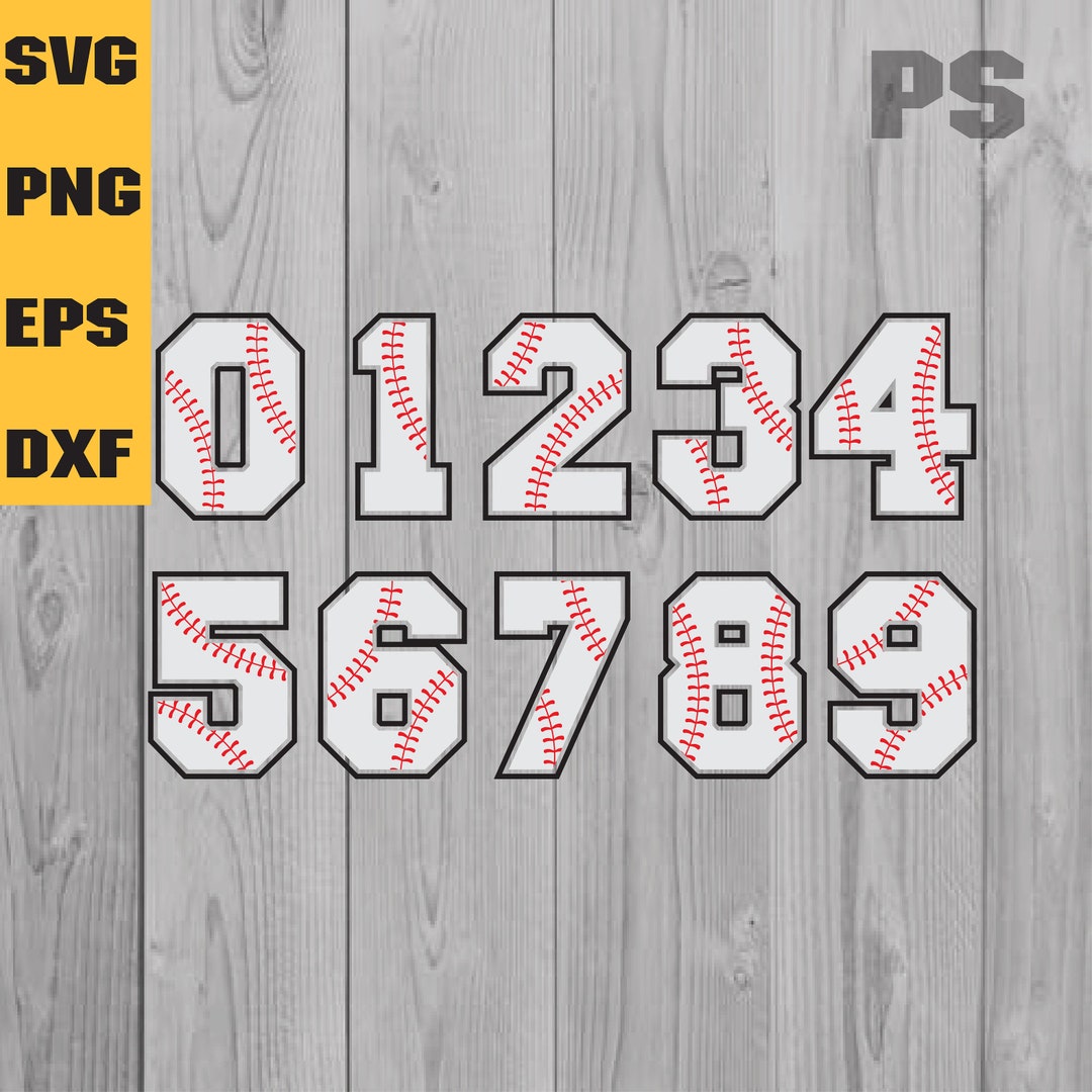 Baseball Numbers Svg, Baseball Themed Numbers, Numbers That Look Like ...