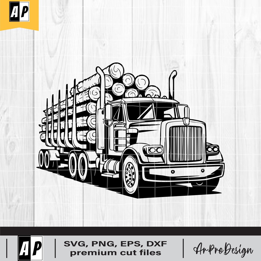 Logging Truck SVG – Timber Hauler Big Rig Clipart for Cricut, Png, DXF ...