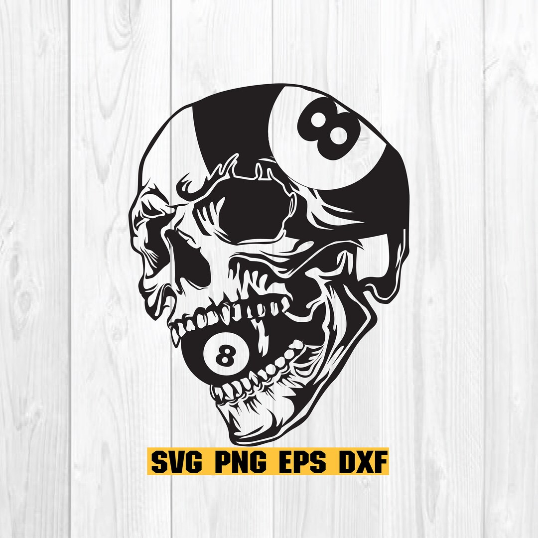 8-ball Skull Skeleton Svg, Billiards SVG, Billiards PNG, Snooker Svg ...