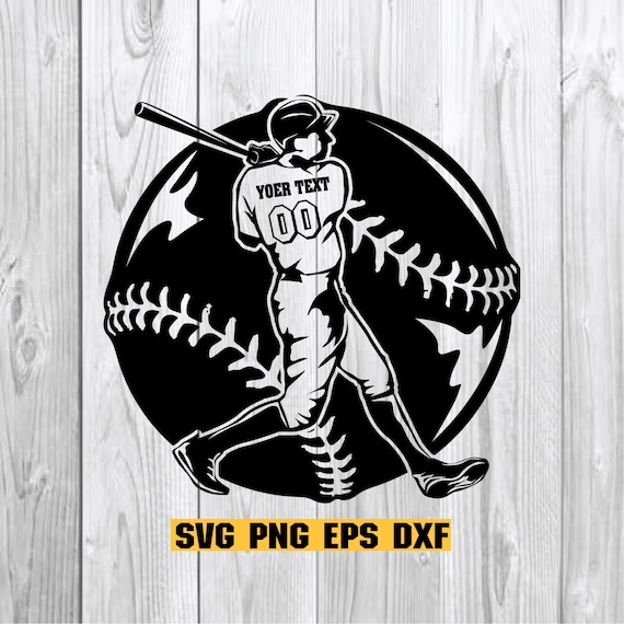 Baseball Player SVG Baseball Monogram for Silhouettesoftball - Etsy