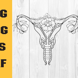 Floral Uterus Svg, Uterus With Flowers Svg, Flower Svg, Uterus Cut File ...