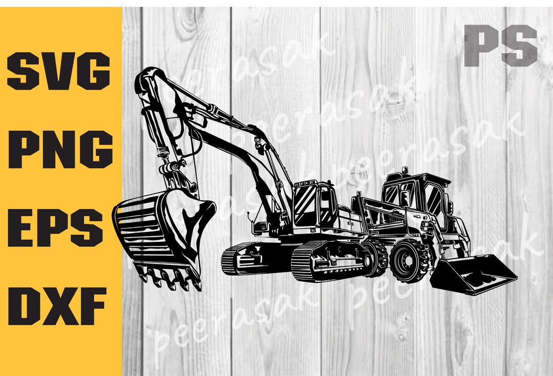 Skid Steer and Mini Excavator Svg, Skid Steer SVG, Wheel Loader Svg ...