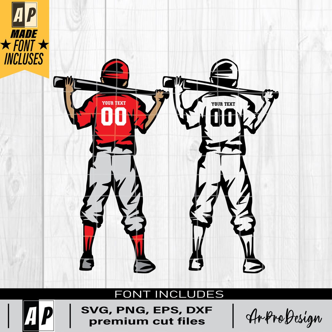 Baseball Boy Player SVG, Baseball Player SVG, Colored Layers, Baseball ...