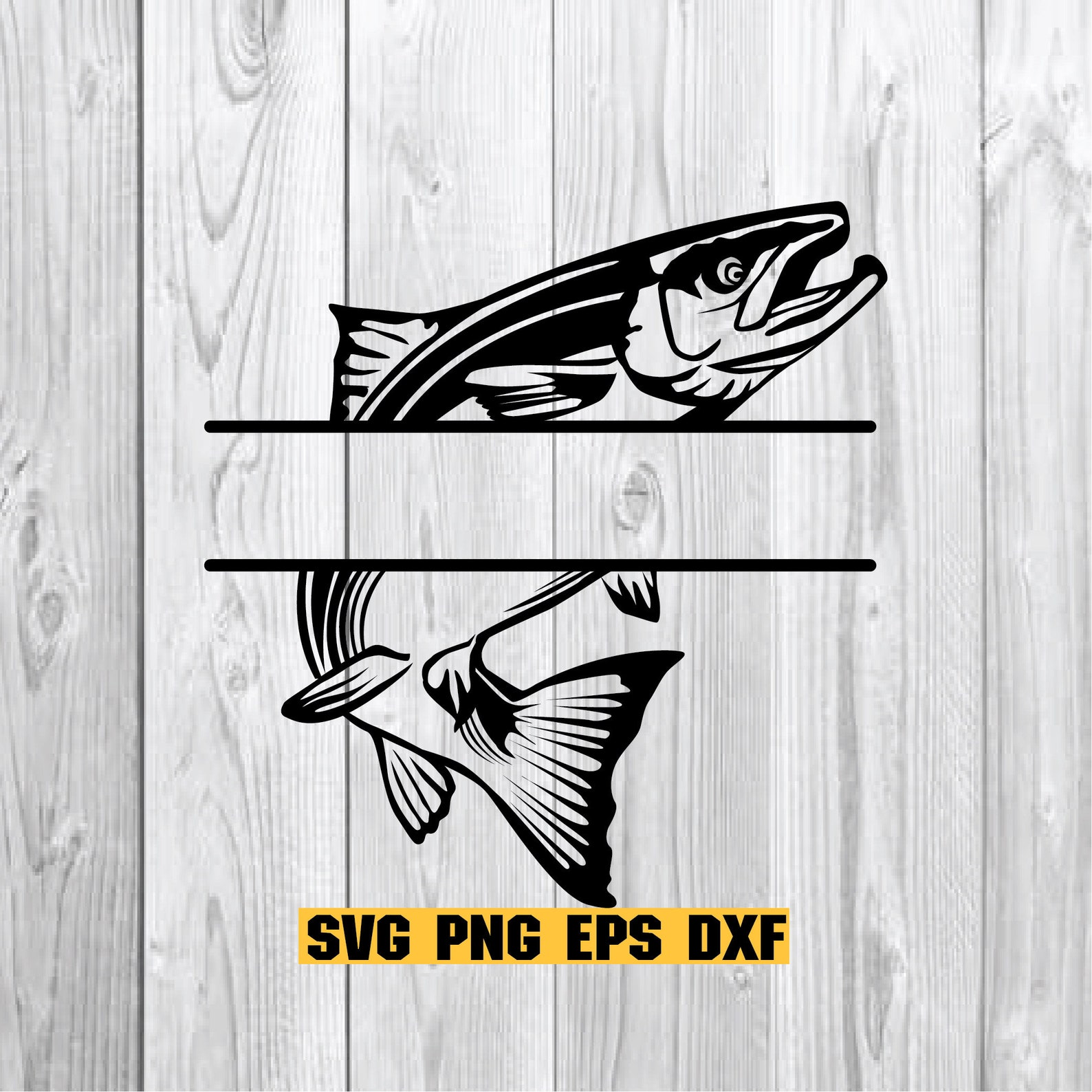 Salmon SVG Fish Monogram Fishing Name Plate Pink Sockeye - Etsy