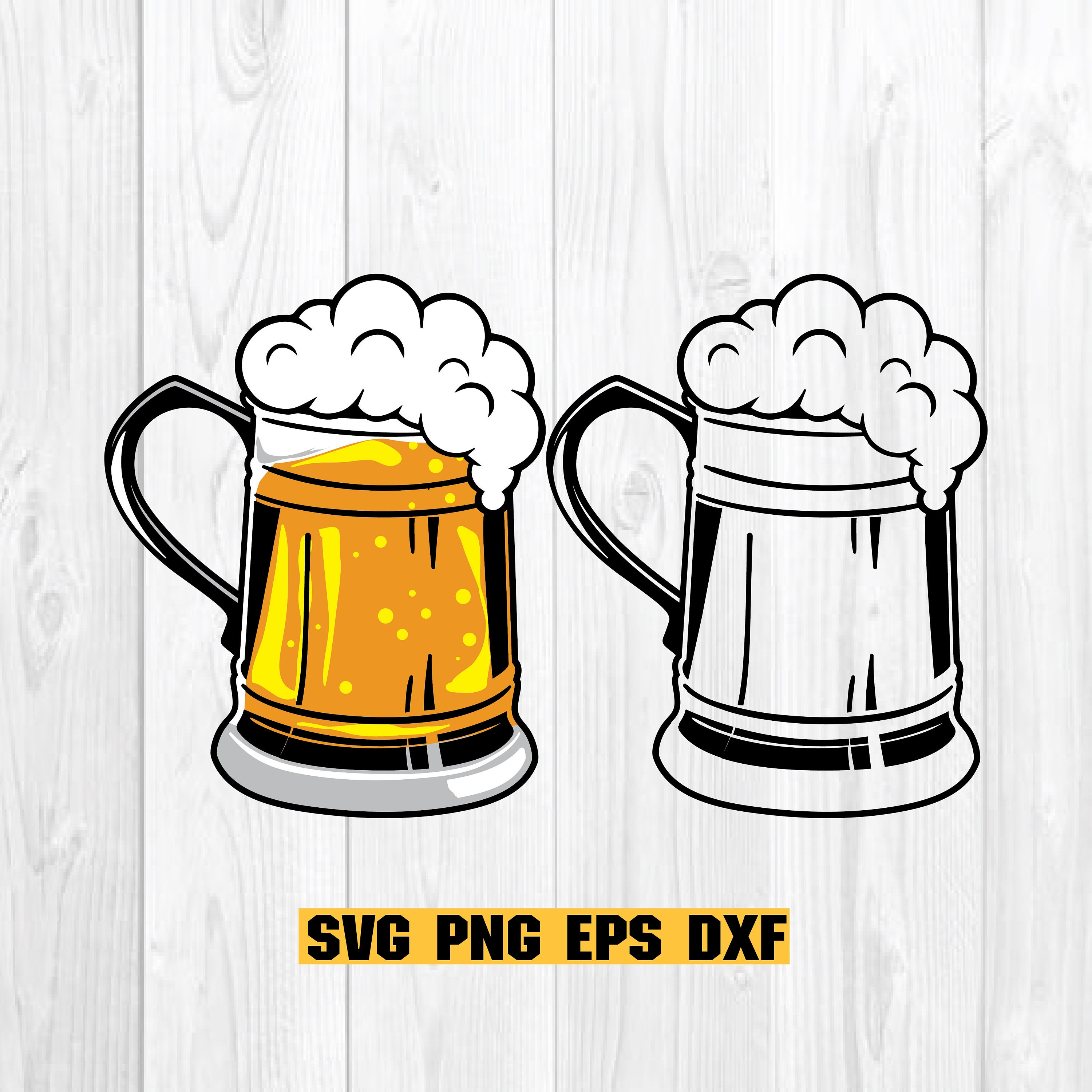 Beer Mugs SVG Beer Mugs Cheers Stencil Beer Mug Silhouette - Etsy UK