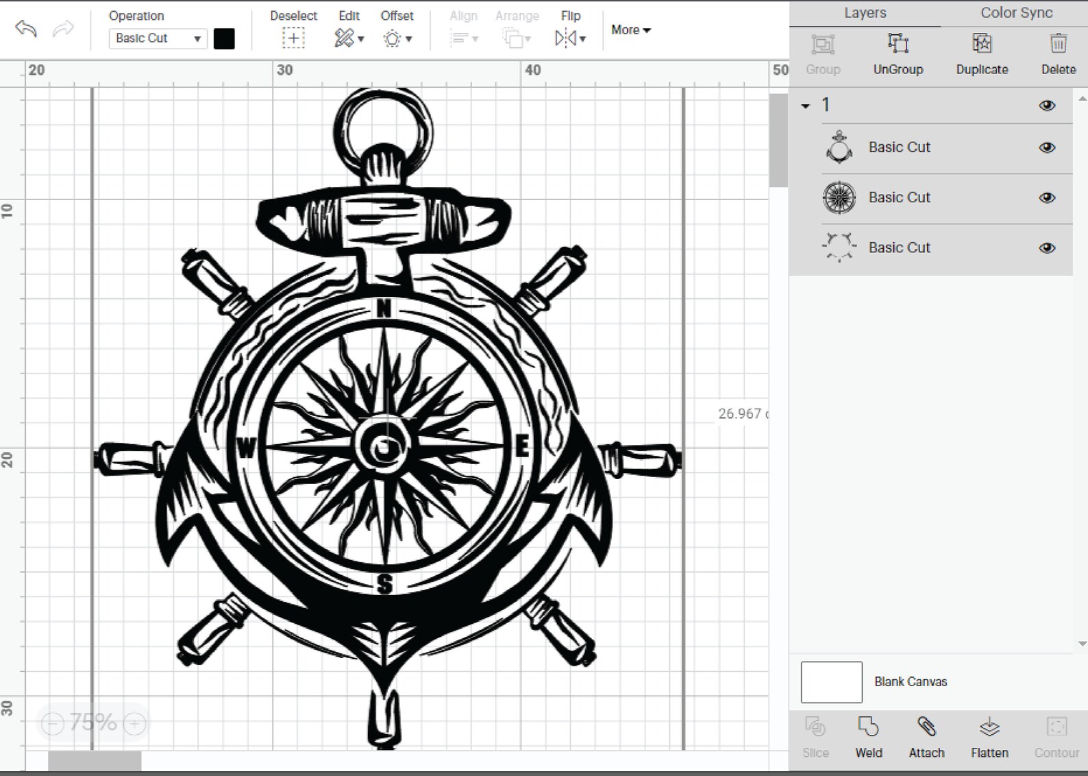 Anchor Compass SVG Cut Files for Cricut and Silhouette | Etsy