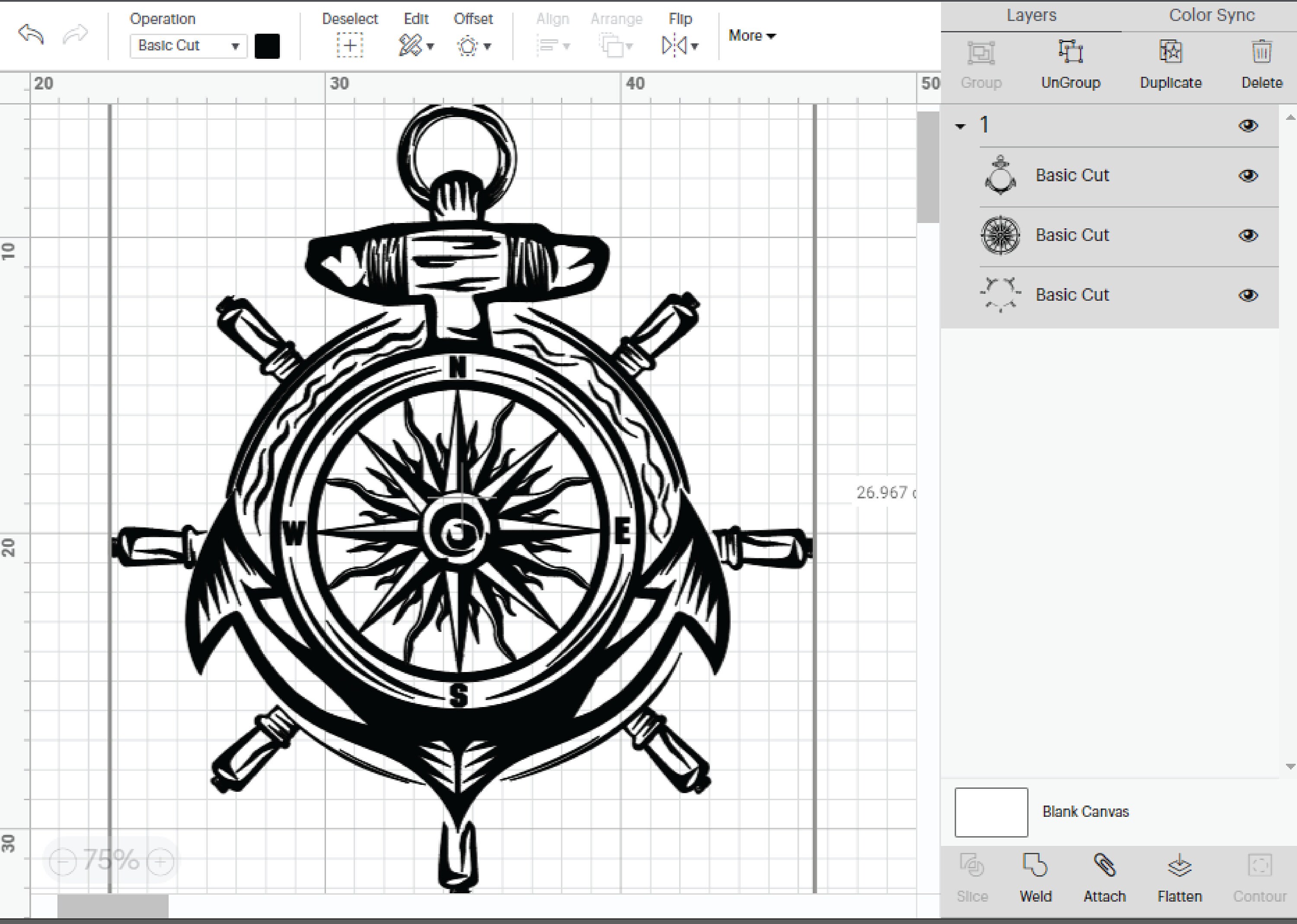 Anchor Compass SVG Cut Files for Cricut and Silhouette | Etsy