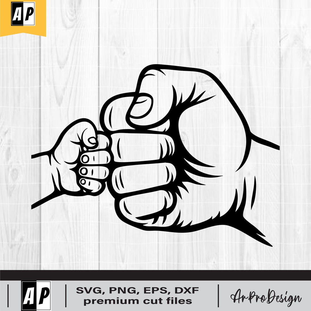 Dad and Baby Fist Bump SVG, Father and Child Clipart for Father’s Day, Cute Family Love, Son Dad ...