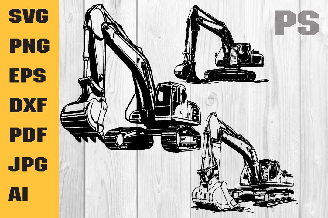Excavator Svg , Excavator Clipart , Excavator Cutfile, Excavator Png ...