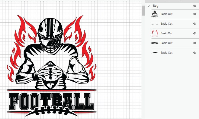 Football Player Svg Colored Layers Football Svg Football - Etsy