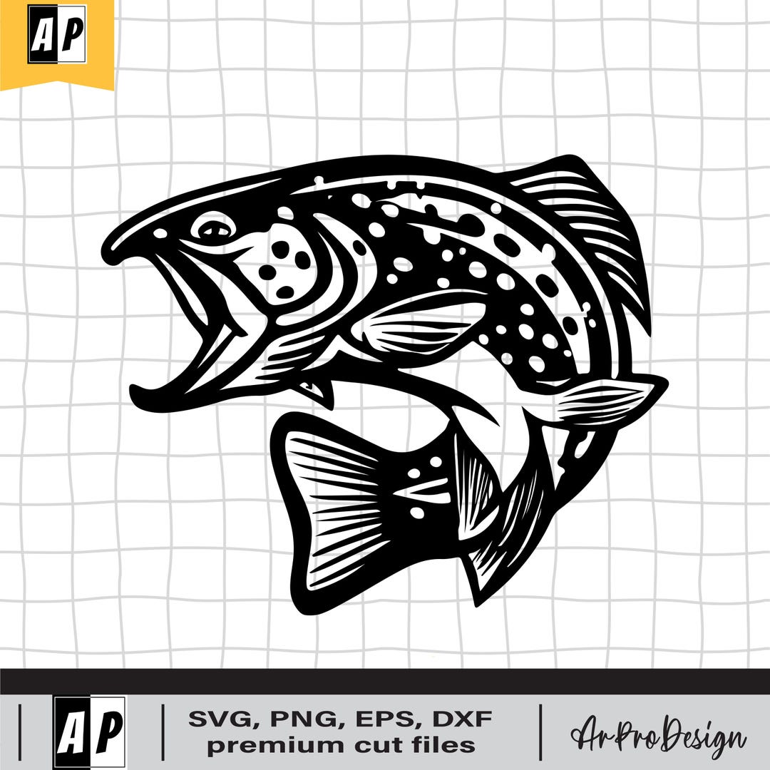 Trout Fishing Svg, Trout Fish Svg, Trout Svg, Trout Fish Clipart ...