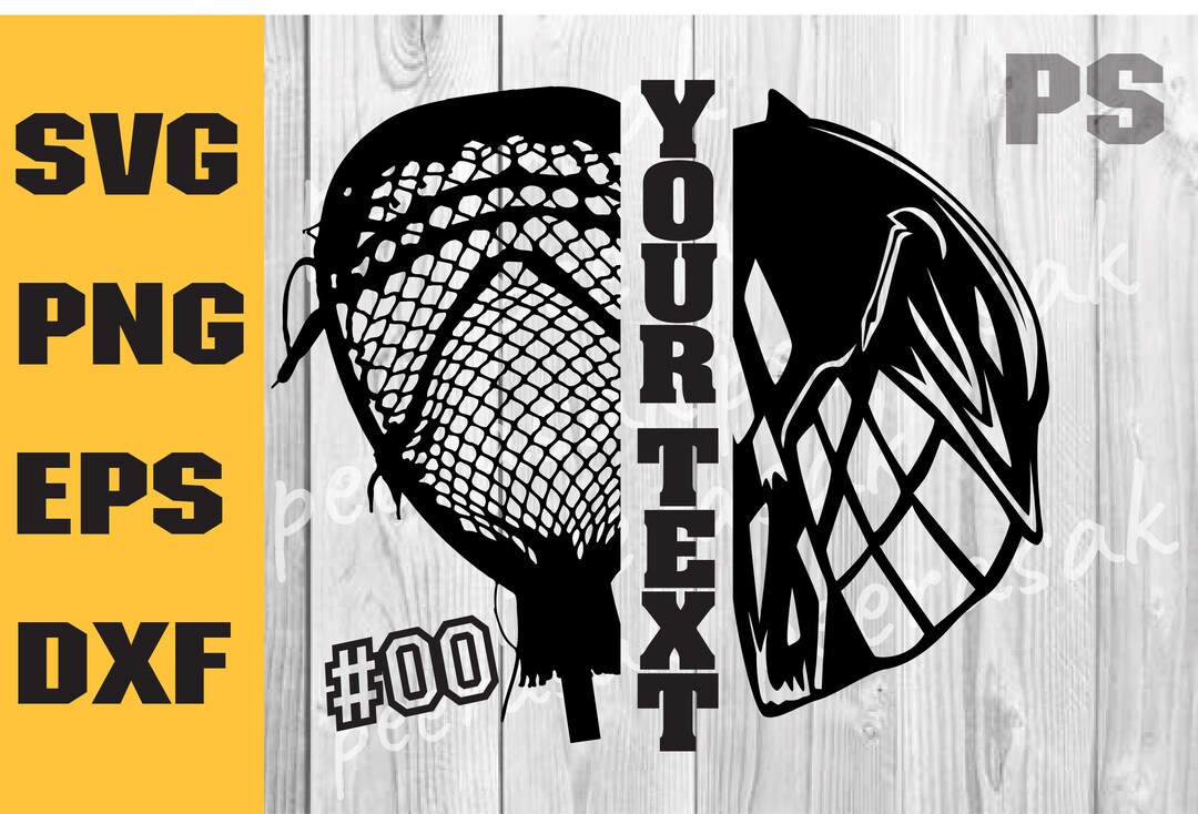 Lacrosse Goalie Svg, Lacrosse Helmet and Stick SVG, Lacrosse Svg ...
