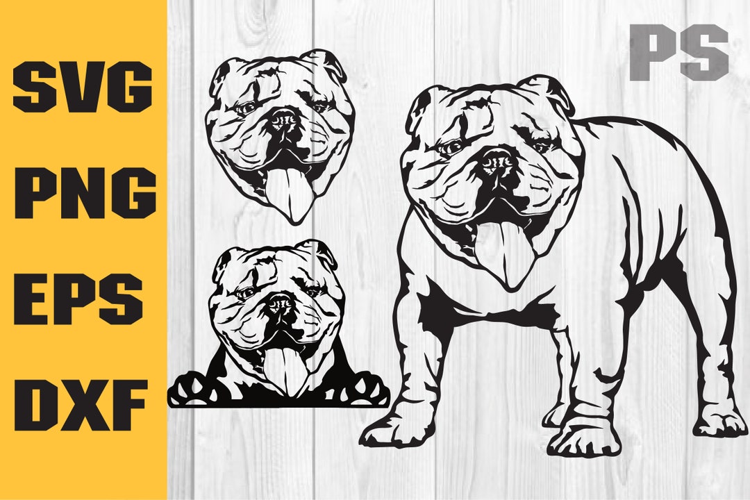 English Bulldog Svg, Dog Svg Files for Cricut, Plasma Dxf Laser Cut ...