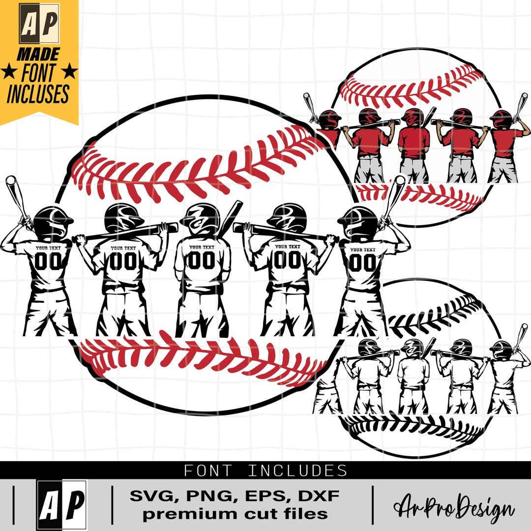 Baseball Five Kids Svg Png, Baseball Kids Svg, Baseball Player Svg ...