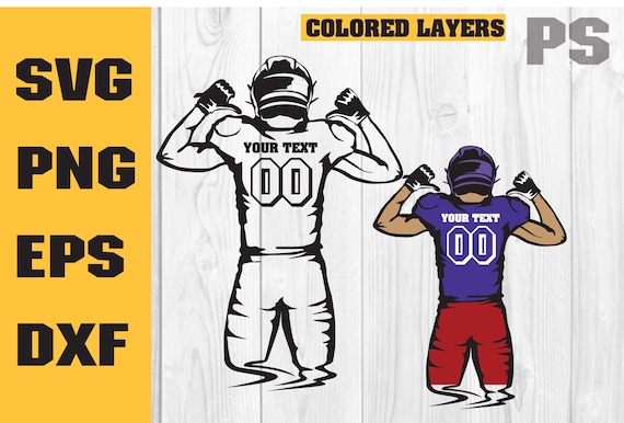 Football Player Svg Football Svg Colored Layers Football - Etsy UK