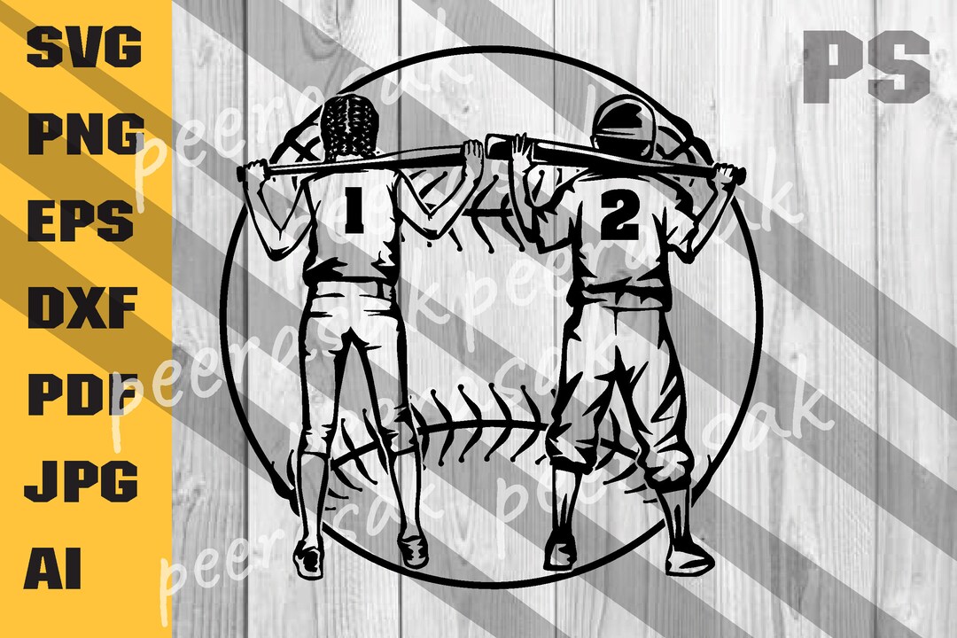 Baseball Girl & Boy SVG, Baseball Player SVG, Baseball SVG, Baseball ...