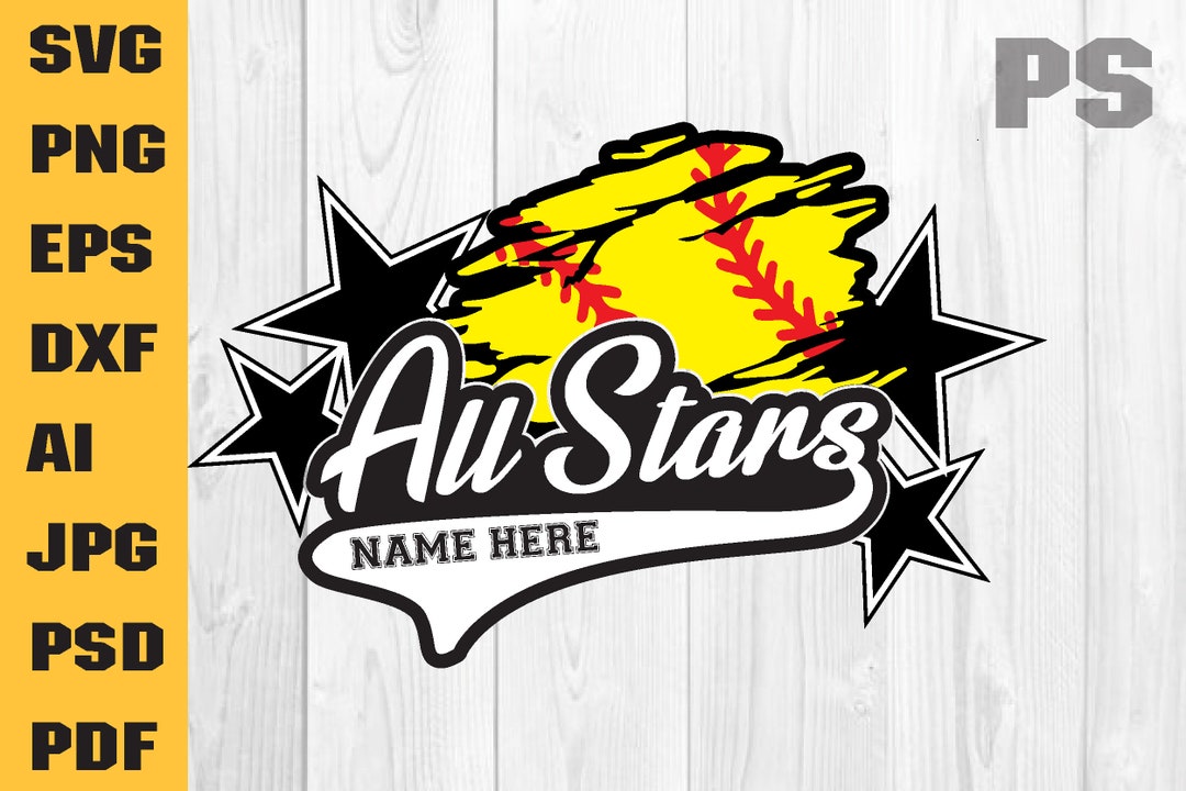 All Stars Svg, Softball Svg, Baseball Svg, Template, Emblem, Softball ...
