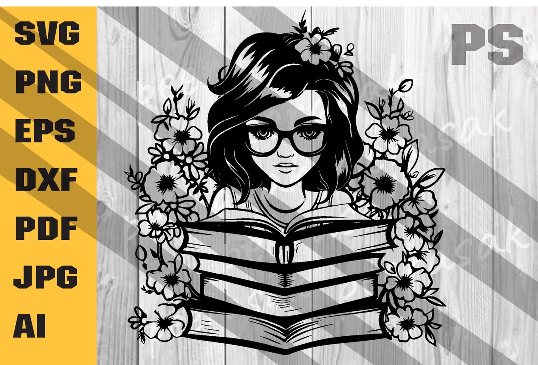 Floral Girl Who Loves Books SVG, Book Lover SVG, Librarian SVG ...
