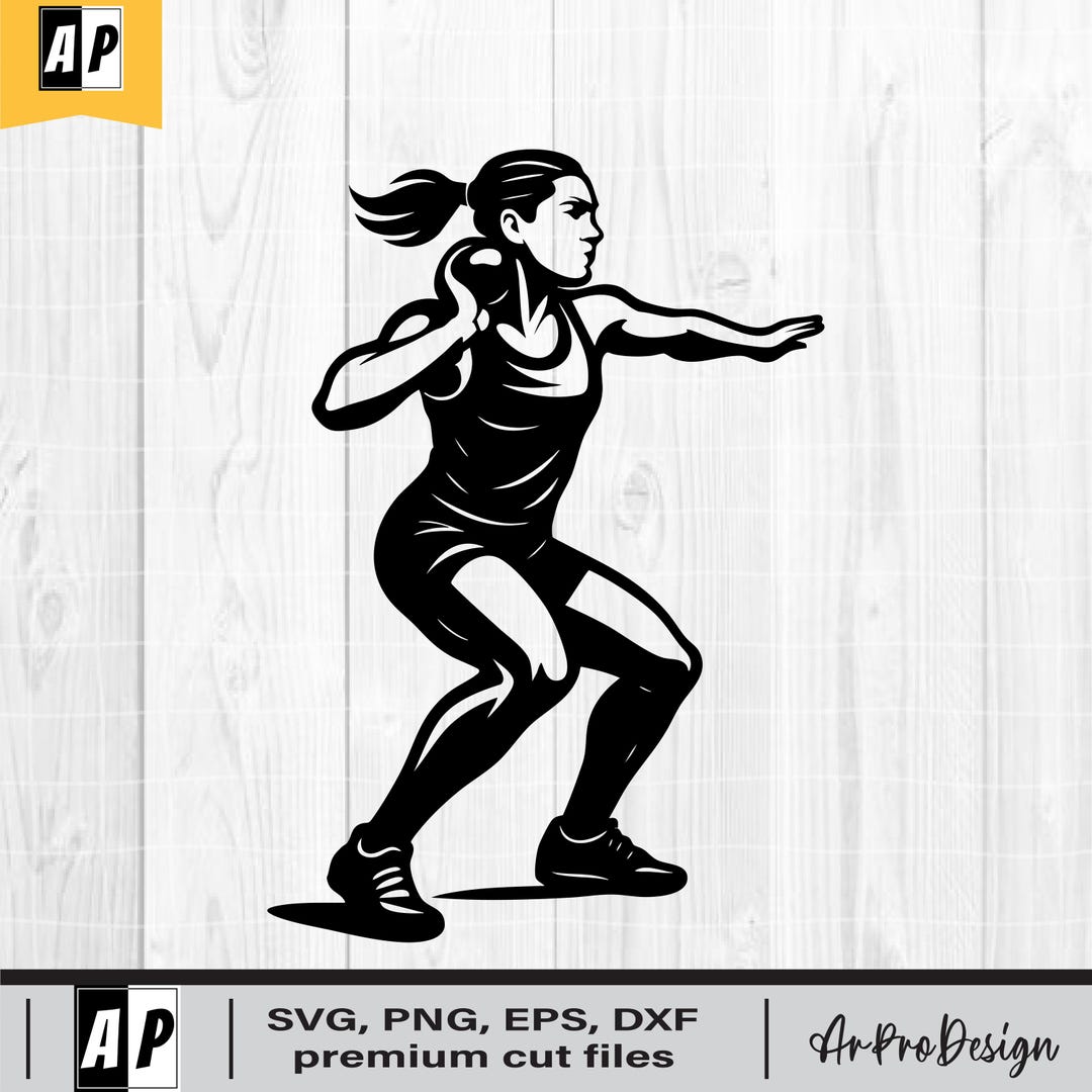 Shot Put Svg, Female Athlete Throwing Svg, Track and Field Svg, Sports ...