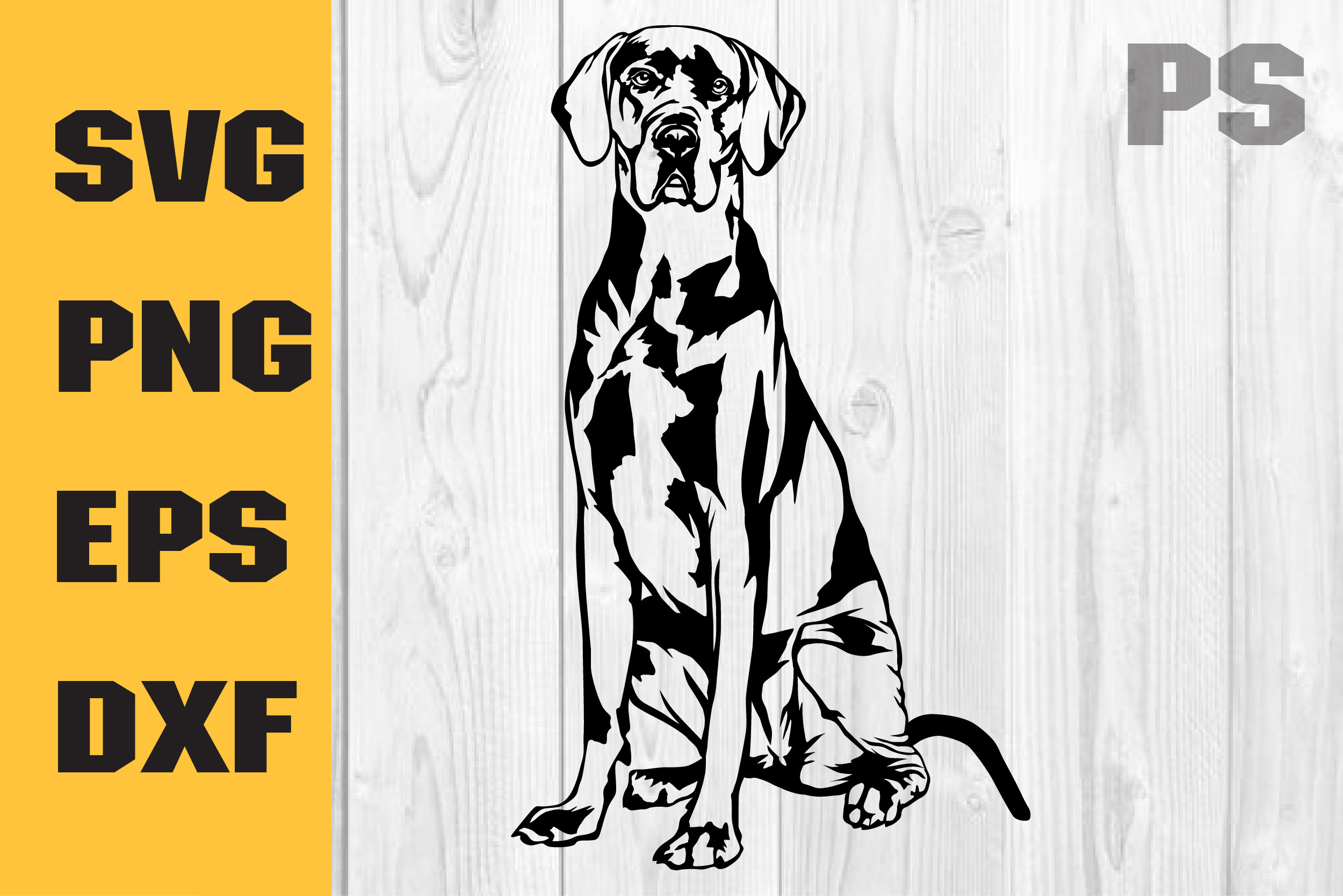 Great Dane Svg, Great Dane Png, Line Art Clipart, Portrait EPS ...
