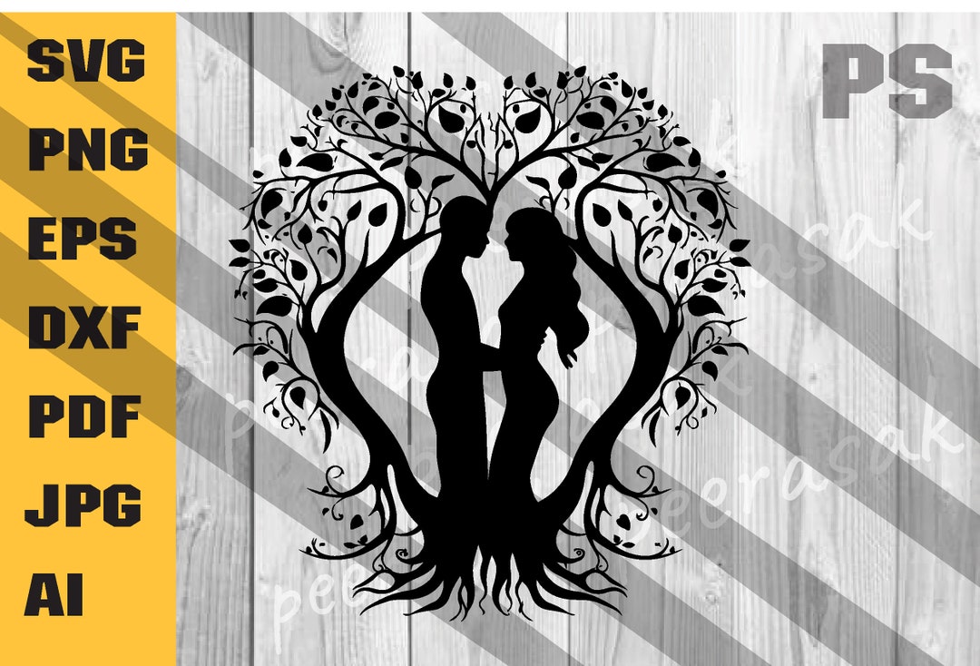 Lovers Tree SVG, Eternal Love SVG, Tree With Roots SVG, Cricut ...