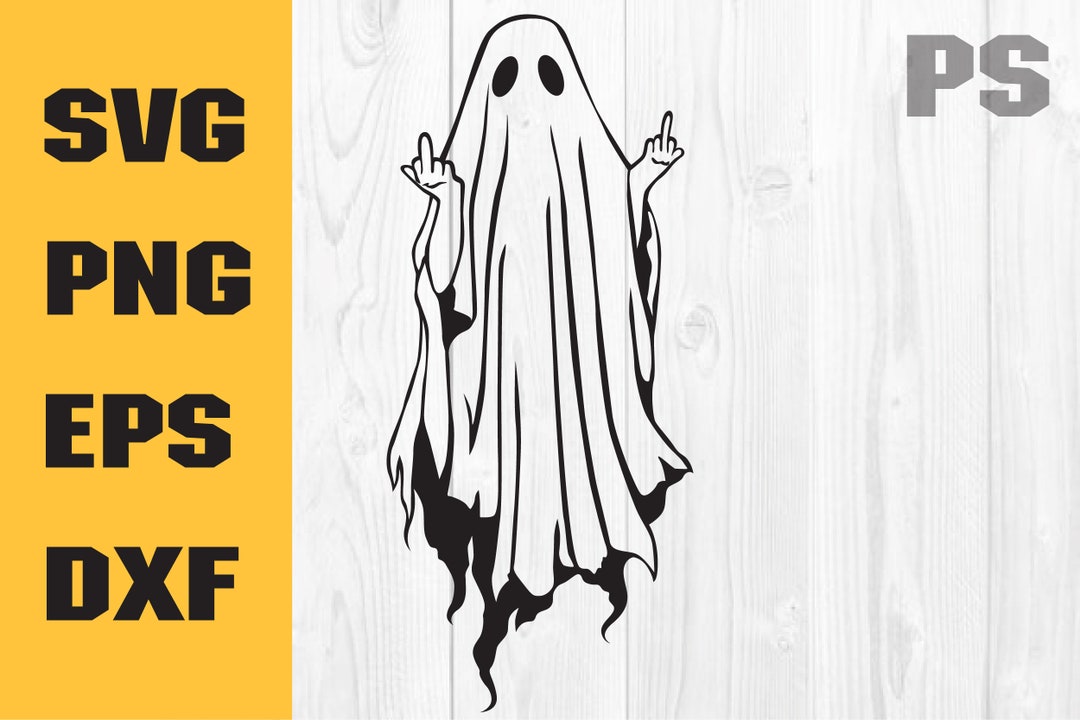 Ghost flipping finger svg, Ghost middle finger svg, halloween ghost svg ...