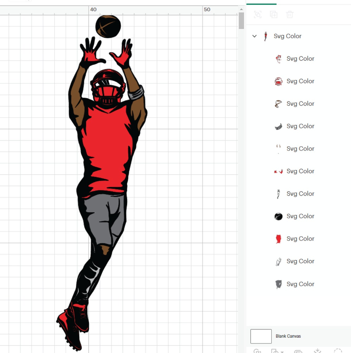Football Player Svg Football Svg Colored Layers Football - Etsy