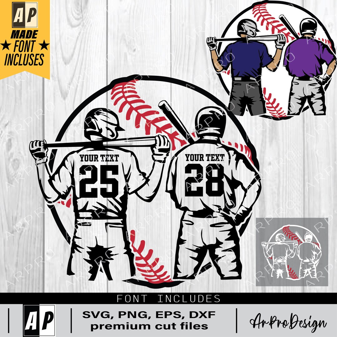 Baseball Svg Png, Baseball Two Player Svg, Personalized Name Svg ...