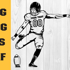 Football Kicker Svg, Football Player Svg, Colored Layers, Football Team ...