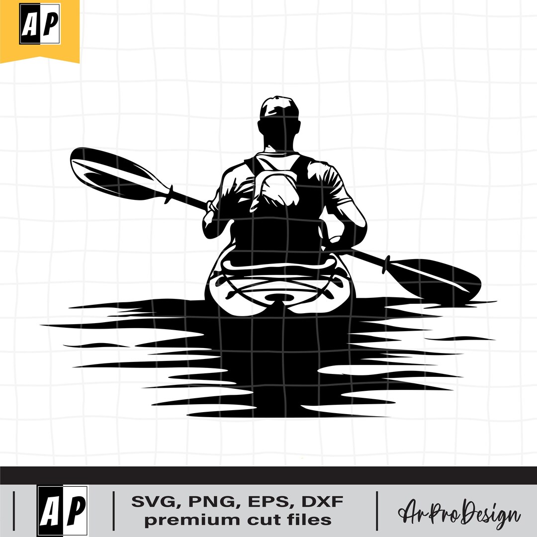 KAYAK Male Svg, Kayak SVG File Kayak Male, Kayak Scene Svg, Adventure ...