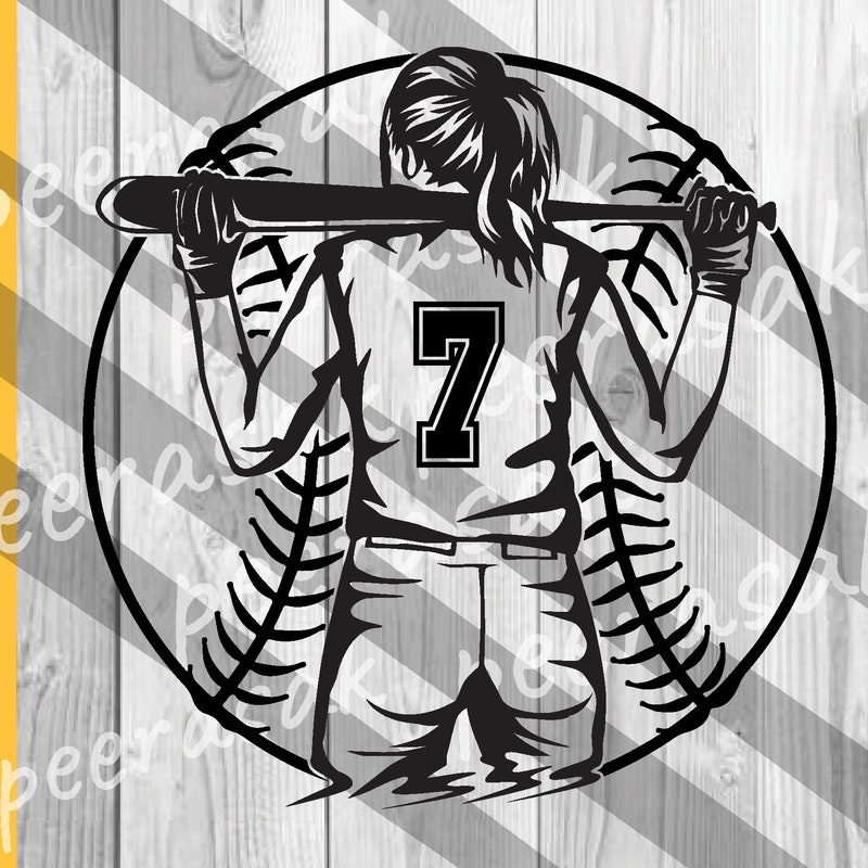 Softball Silhouette - Etsy