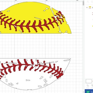 Softball and Baseball Svg, Split Baseball Svg, Split Softball Svg, Cut ...