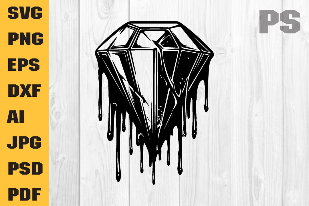 Dripping Diamond SVG, Crystal SVG, Gemstone Decal T-shirt Sticker ...